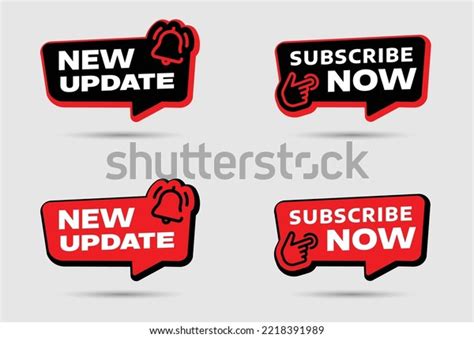 Subscribe Update Tags Red Black Buttons Stock Vector Royalty Free