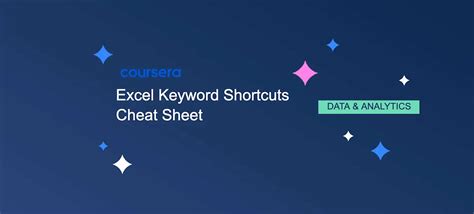 excel keyboard shortcuts cheat sheet coursera