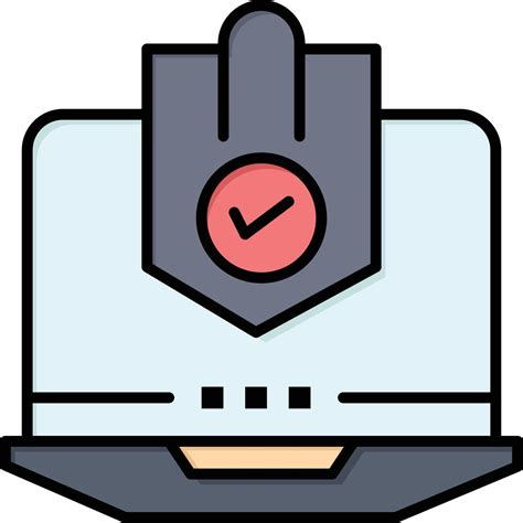 Antivirus Computer Internet Laptop Protected Protection Security Flat Color Icon Vector Icon