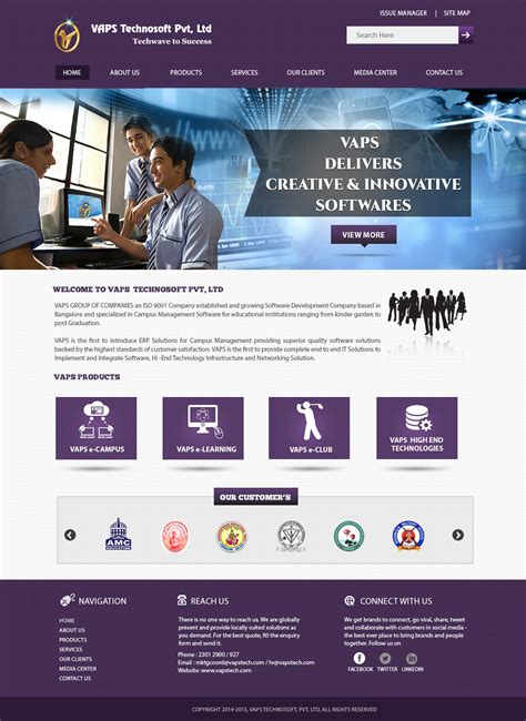 Vaps Technosoft Pvt Ltd Corporate Website Design Behance