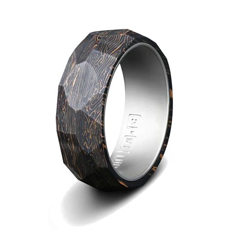 Muradin Mens Carbon Ring With Titanium Inner Ring