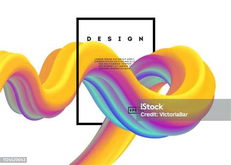 트렌디한 추상적인 기하학적 배경입니다 3 차원 유체 모양 그림입니다 곡선에 대한 스톡 벡터 아트 및 기타 이미지 곡선 기하