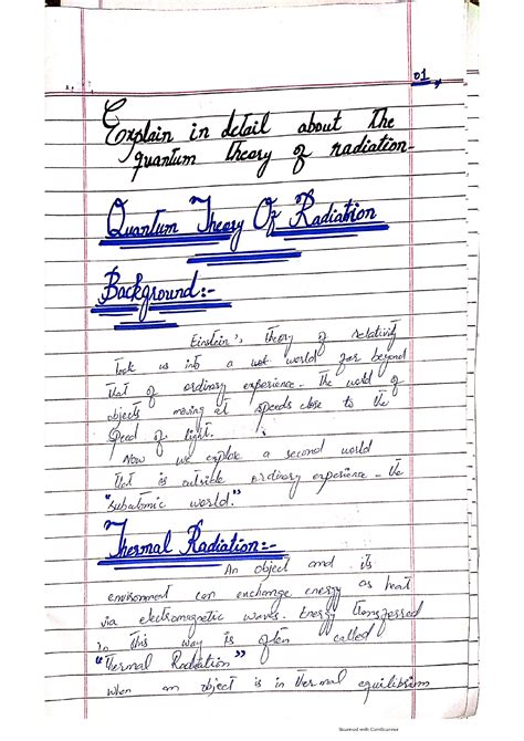 Solution Quantum Theory Of Radiation Studypool