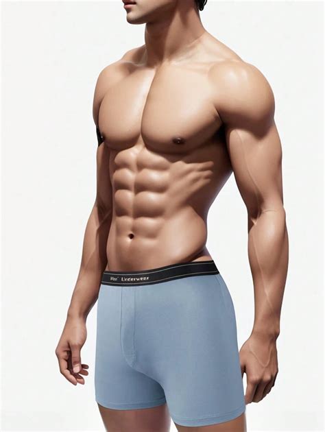 Boxer Briefs Para Hombre Con Letra Impresa Y Diseño De Ángulo Plano En