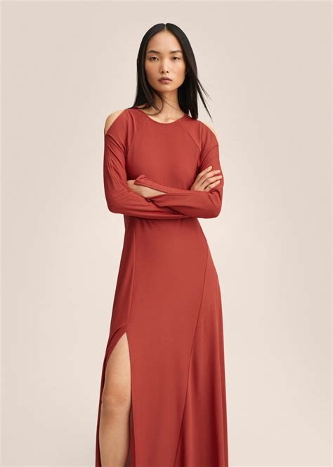 Side Slit Dress Women Mango Outlet Usa