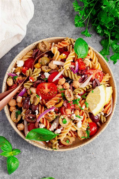 Mediterranean Pasta Salad Homemade Hooplah