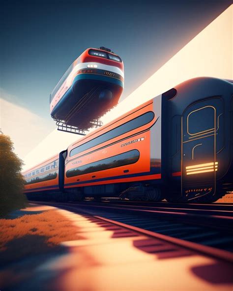 Premium Ai Image Train In The Sky Generated By Ai
