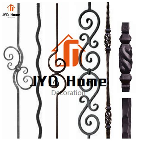 1 2” X 44” Satin Black Hollow Iron Scroll Balusters Wrought Iron
