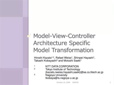 Ppt Model View Controller Architecture Specific Model Transformation