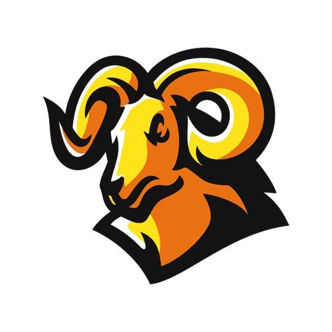 램 염소 Esport 게임 마스코트 로고 템플릿 프리미엄 벡터