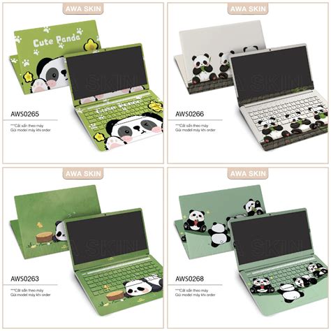 Hàng Có Sẵn Skin Dán Laptop Gấu Trúc Awa Skin Skin Cắt Chuẩn Theo