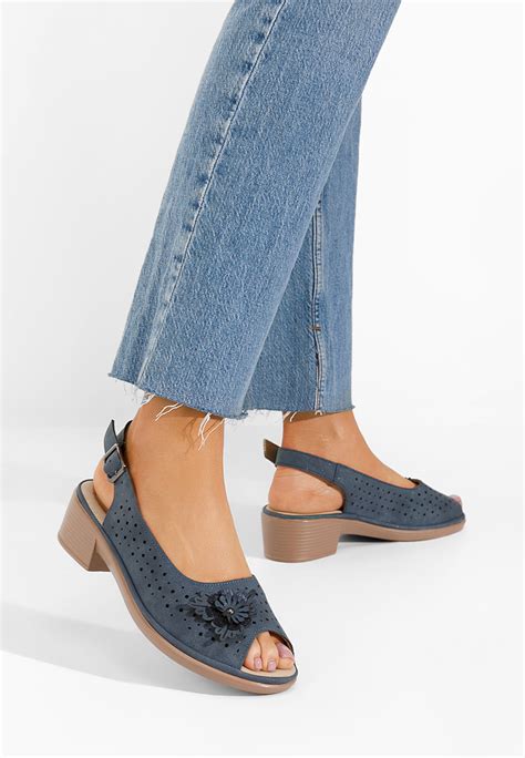 Πεδιλα με χαμηλο τακουνι Salemia μπλε Zapatos