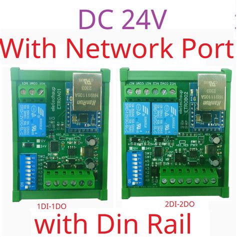 etrob02 24v 2di 2do 3 in 1 serial serve ethernet rs485 relay module