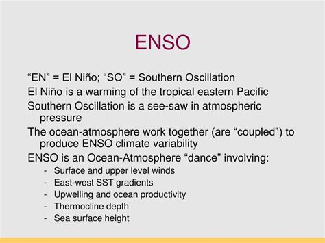 PPT El Niño Southern Oscillation ENSO PowerPoint Presentation free download ID