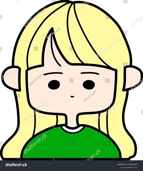 Simple Girl Long Blonde Hair Stock Vector Royalty Free 2561876399