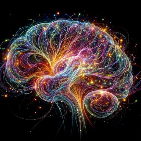 Premium Photo A Glowing Abstract Brainlike Structure With Colorful Branching Neural Pathways