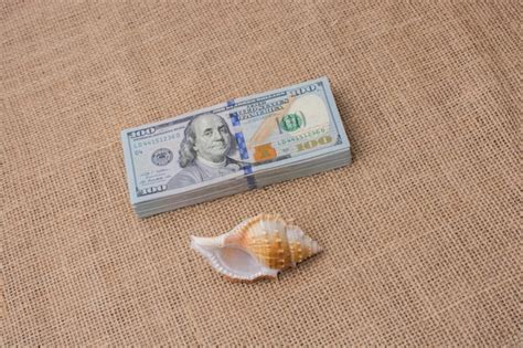 Premium Photo Sea Shell On Spread Us Dollar Banknotes