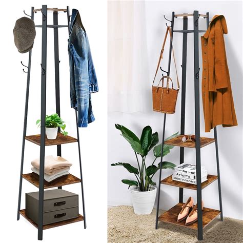 Buy Coat Rack Kingso Coat Rack Stand With Shelves Storage For Entryway Hallway In Hall