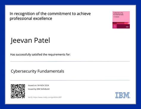 Jeevan Patel On Linkedin Ibm Skillsbuild Cybersecurityfundamentals