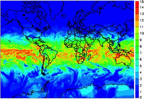 Global Map Of The Nrt Cloud Corrected Uv Index On 2 November 2013