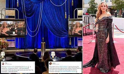 Bad Decision Anger As Oscars Cut Away From Marlee Matlin Using Sign