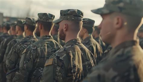 Premium Photo A Group Of Soldiers Stand In Formation