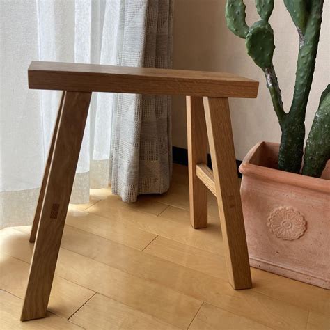 廃盤品 無印良品 オーク材無垢 ベンチロング スツール