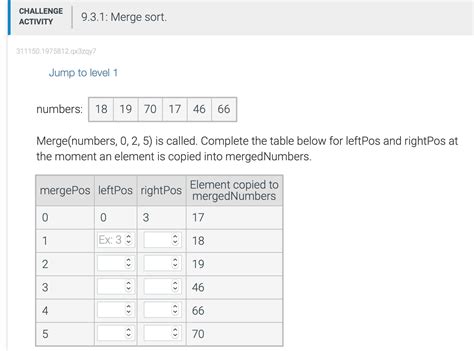 Solved CHALLENGE ACTIVITY 9 3 1 Merge Sort Chegg