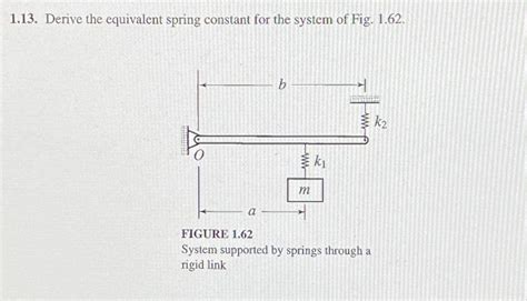 Solved 113 Derive The Equivalent Spring Constant For The System Of Fig Course Hero