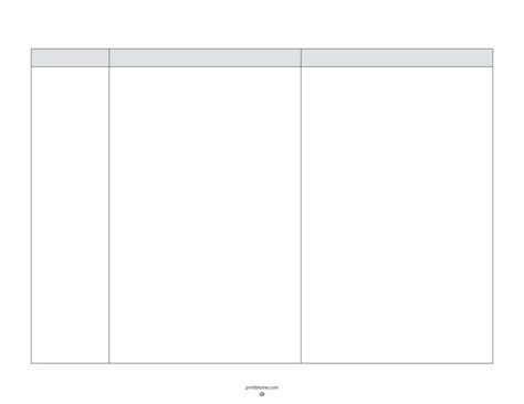 Blank 3 Column Chart Templates Free 3 Column Tables Pdfs