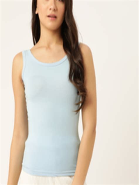Buy Lady Lyka Women Blue Solid Cotton Camisole Camisoles For Women