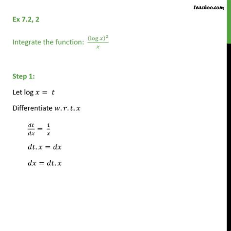 Ex 72 2 Integrate Log X2 X Chapter 7 Ncert Ex 72