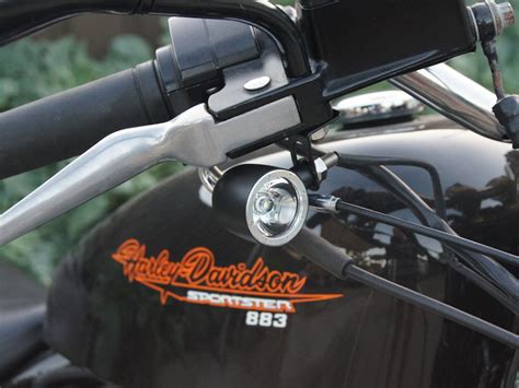 Black With Polished Bezel Cnc Billet Ally Integrated Led Motorbike