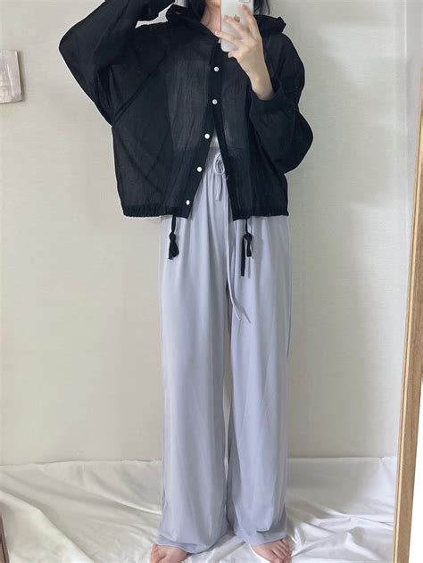 오브드코지 여름 와이드 구김없는 밴딩 스판 아이스 쿨 냉장고 팬츠 찰랑 바지 초록색 소라색 핑크색