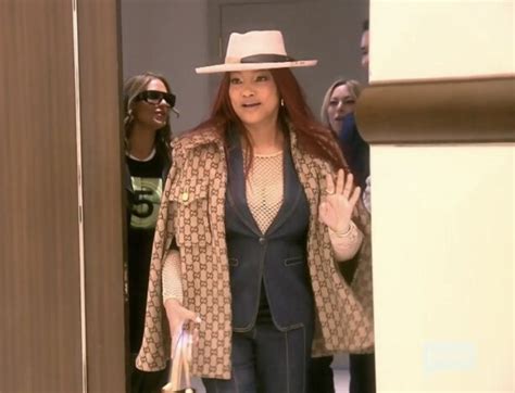 Garcelle Beauvais Tan Gucci Logo Cape