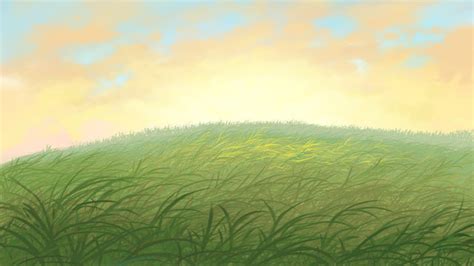 Cartoon Grassy Field Background