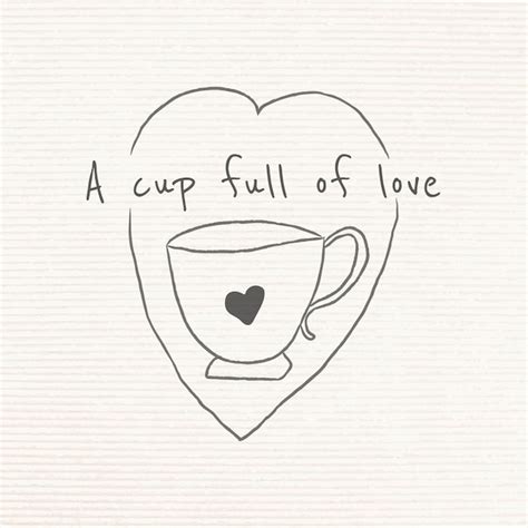 Une Tasse Pleine De Journal De Style Doodle Damour Vecteur Gratuite