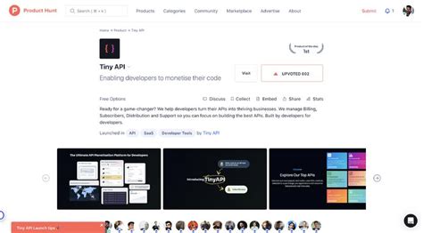 tiny api product of the day on product hunt shashank jha posted on