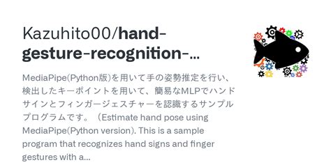 Hand Gesture Recognition Using Mediapipe Readme En Md At Main Kazuhito Hand Gesture