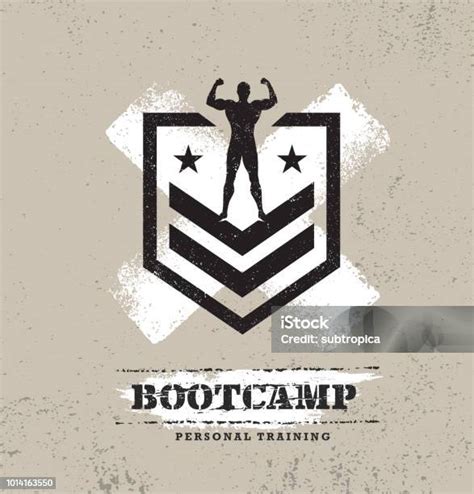 피트 니스 바디 익 스 트림 스포츠 야외 Bootcamp 거친 벡터 개념 훈련 크리에이 티브 질감된 디자인 요소 개념에 대한
