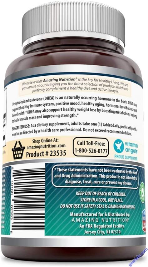 Dhea Dietary Supplement 100 Mg 120 Tablets Amazing Formulas