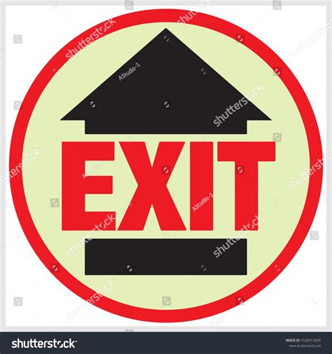 Glow Exit Floor Sign Vector Illustration Stock Vector Royalty Free 1528317695 Shutterstock
