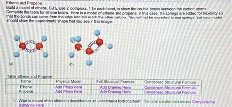 Solved Ethene And Propene Build A Model Of Ethene C2h4 Use