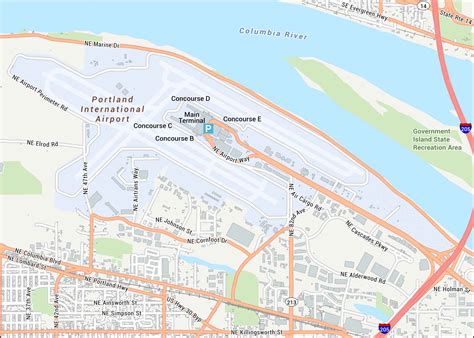 Pdx Airport Map Us Maps