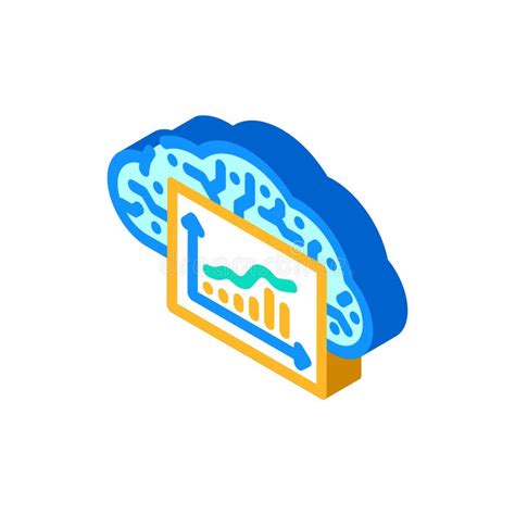 computing graph cloud isometric icon vector illustration stock