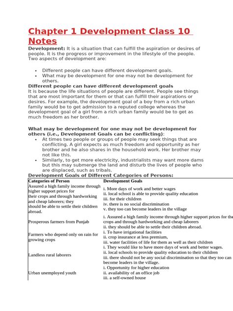 Chapter 1 Development Class 10 Notes Pdf Human Development Index