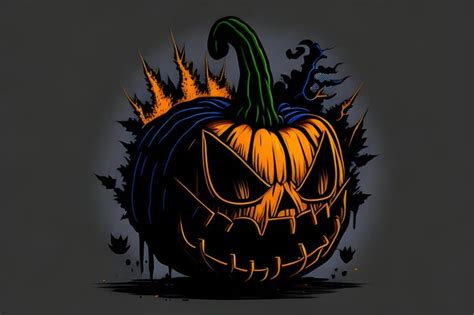 Premium Ai Image Scary Pumpkin Head Halloween Spooktacular Carving