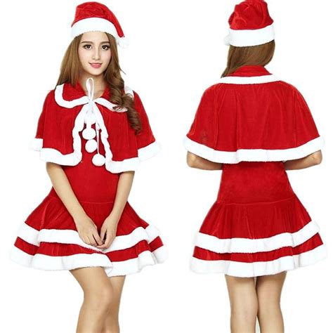 Cosplay Santa Claus Sweet Christmas Skirt Suit And Cape Womens Sexy