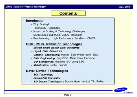 Solution Cmos Transistor Process Technology Slides Samsung 2002