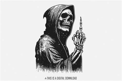Grim Reaper Skull Png Middle Finger Skeleton Png Death